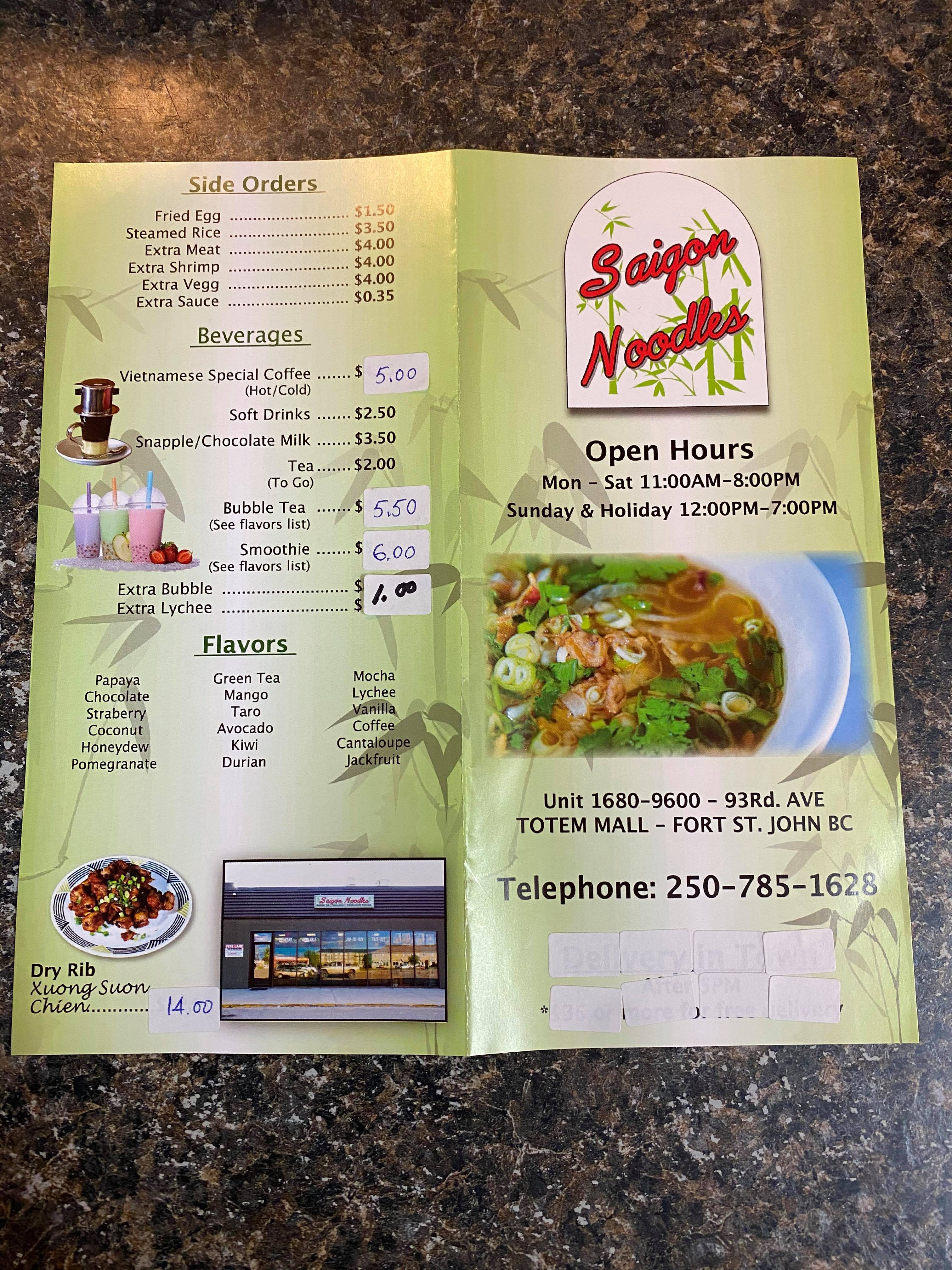 Saigon Noodles Saigon Dish | Menu